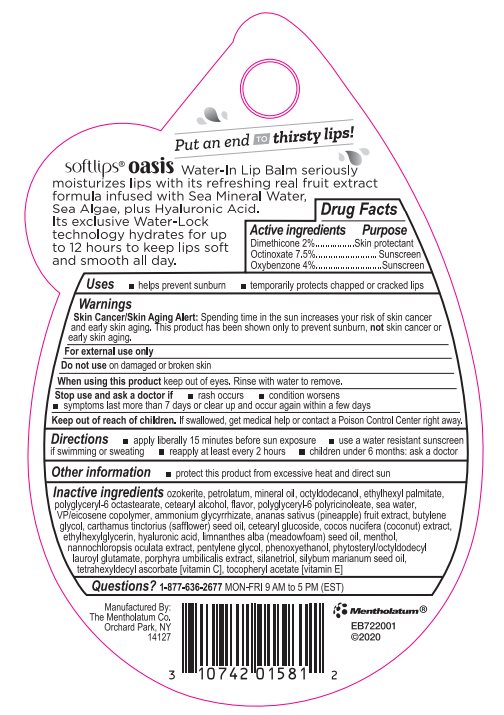 dimethicone, oxybenzone, octinoxate (Softlips Oasis Pineapple Coconut ...